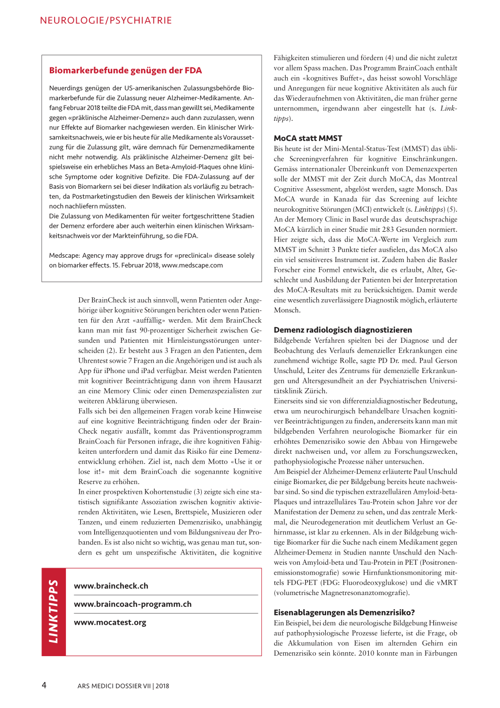 Frühdiagnose der Demenz – Rosenfluh.ch